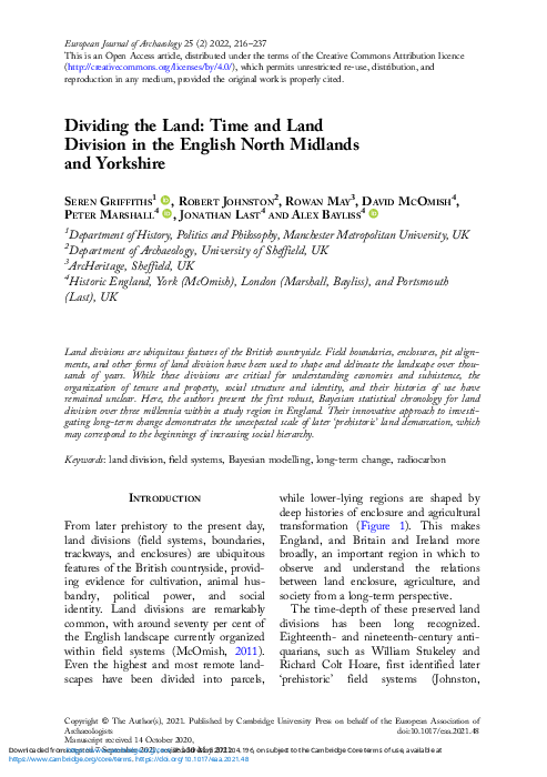 (PDF) Dividing the Land: Time and Land Division in the English North ...