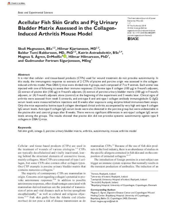 (PDF) Acellular Fish Skin Grafts and Pig Urinary Bladder Matrix ...