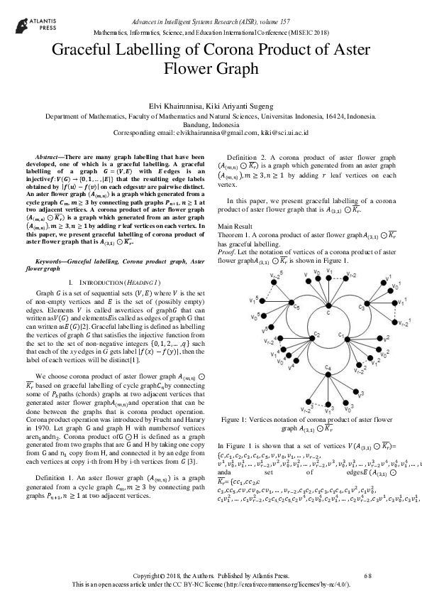 (PDF) Graceful Labelling of Corona Product of Aster Flower Graph