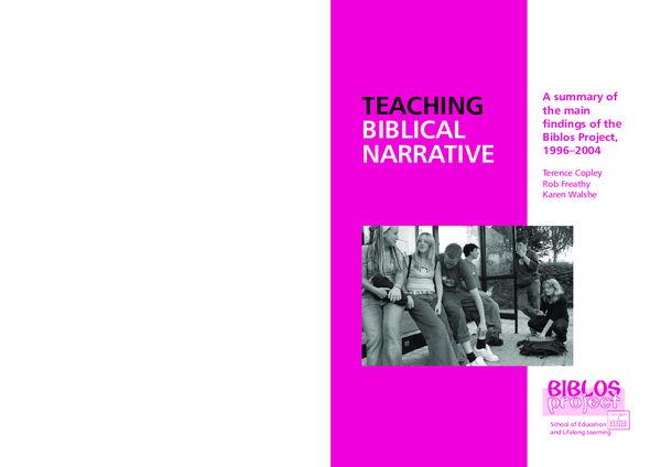 (PDF) Teaching Biblical Narrative: A summary of the main findings of ...