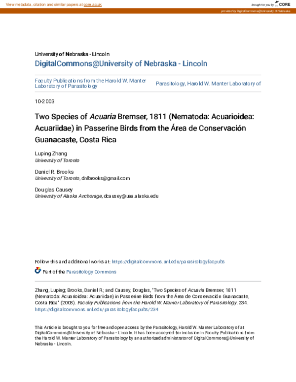 (PDF) Two Species of \u3ci\u3eAcuaria\u3c/i\u3e Bremser, 1811 (Nematoda ...