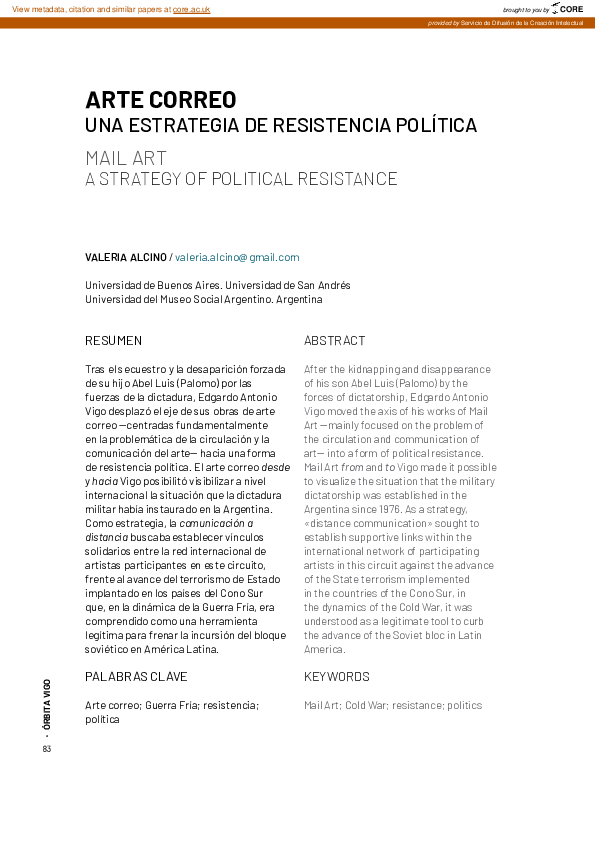 (PDF) Mail art: A strategy of political resistance