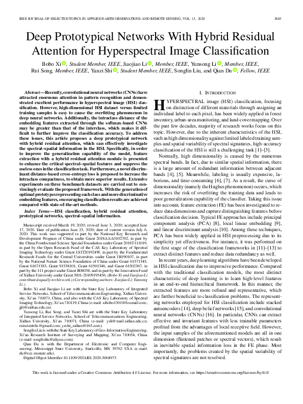 (PDF) Deep Prototypical Networks With Hybrid Residual Attention for Hyperspectral Image ...