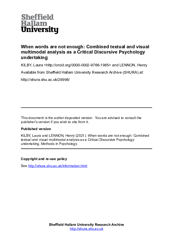 (PDF) When words are not enough: Combined textual and visual multimodal ...