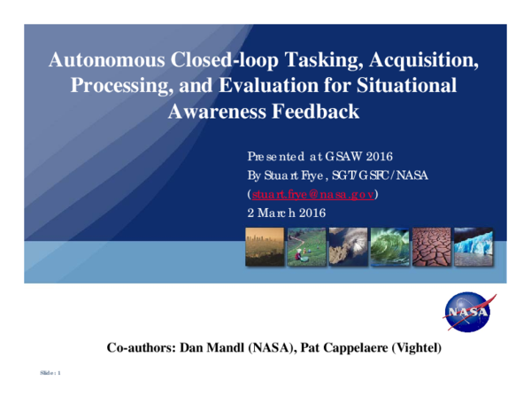 (PDF) Autonomous Closed-Loop Tasking, Acquisition, Processing, and Evaluation for Situational ...