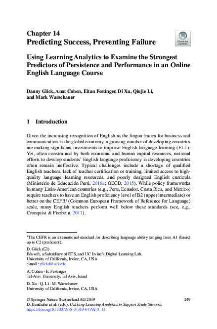 (PDF) Predicting Success, Preventing Failure