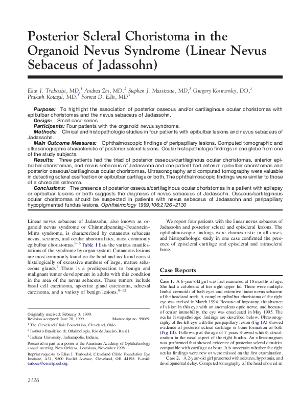 (PDF) Posterior scleral choristoma in the organoid nevus syndrome ...