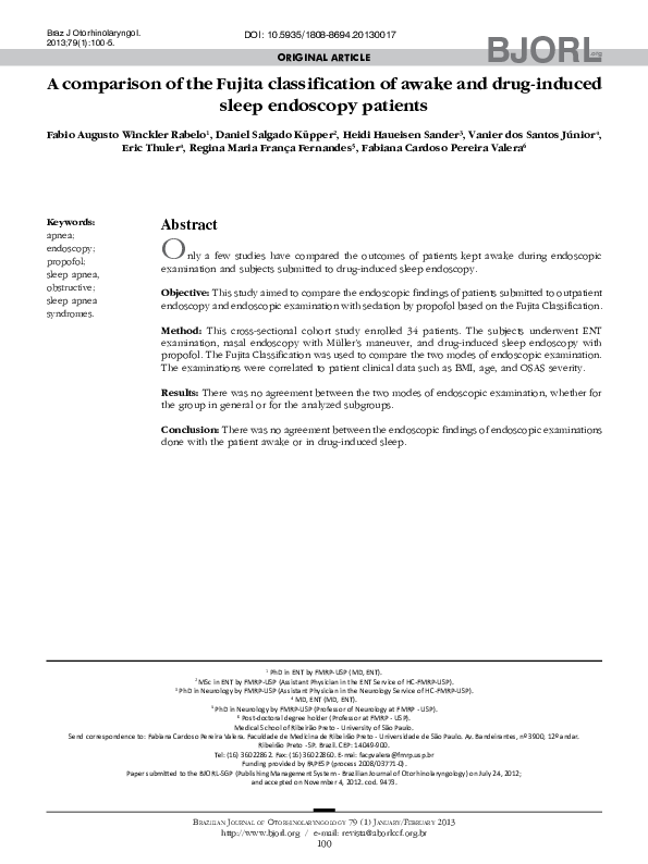 (PDF) A comparison of the Fujita classification of awake and drug ...