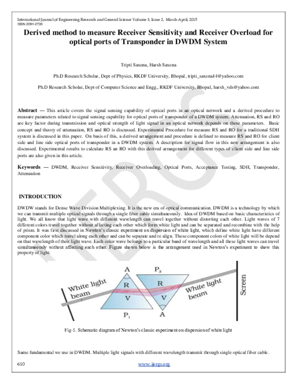 (PDF) Derived method to measure Receiver Sensitivity and Receiver ...