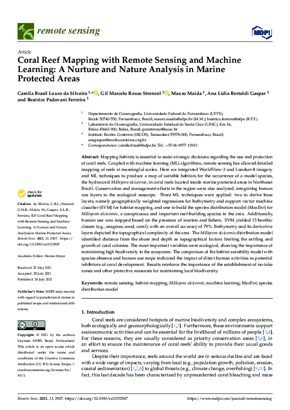 (PDF) Coral Reef Mapping with Remote Sensing and Machine Learning: A Nurture and Nature Analysis ...