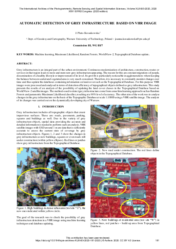 (PDF) Automatic Detection of Grey Infrastructure Based on VHR Image