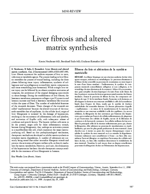 (PDF) Liver Fibrosis and Altered Matrix Synthesis | Giuliano Ramadori ... (PDF) Liver Fibrosis and Altered Matrix Synthesis | Giuliano Ramadori ...