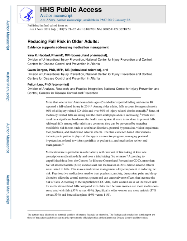 (PDF) Reducing Fall Risk in Older Adults