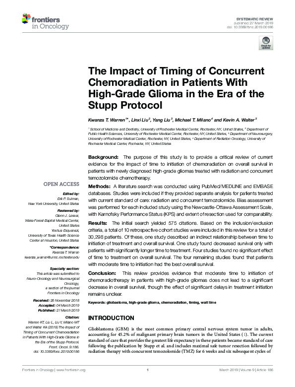 (PDF) The Impact of Timing of Concurrent Chemoradiation in Patients ...