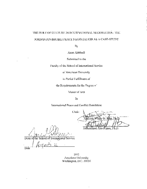 (PDF) The role of culture in international negotiation: The Jordanian ...