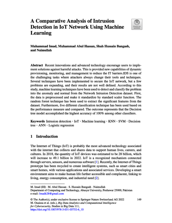 (PDF) A Comparative Analysis of Intrusion Detection in IoT Network ...
