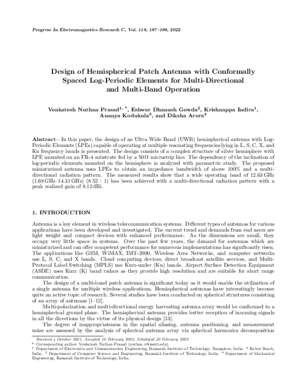(PDF) Design of Hemispherical Patch Antenna with Conformally Spaced Log ...