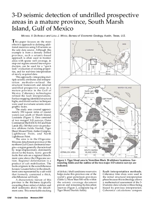 (PDF) 3-D seismic detection of undrilled prospective areas in a mature province, South Marsh ...
