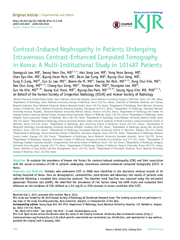 (PDF) Contrast-induced nephropathy in patients undergoing computed ...