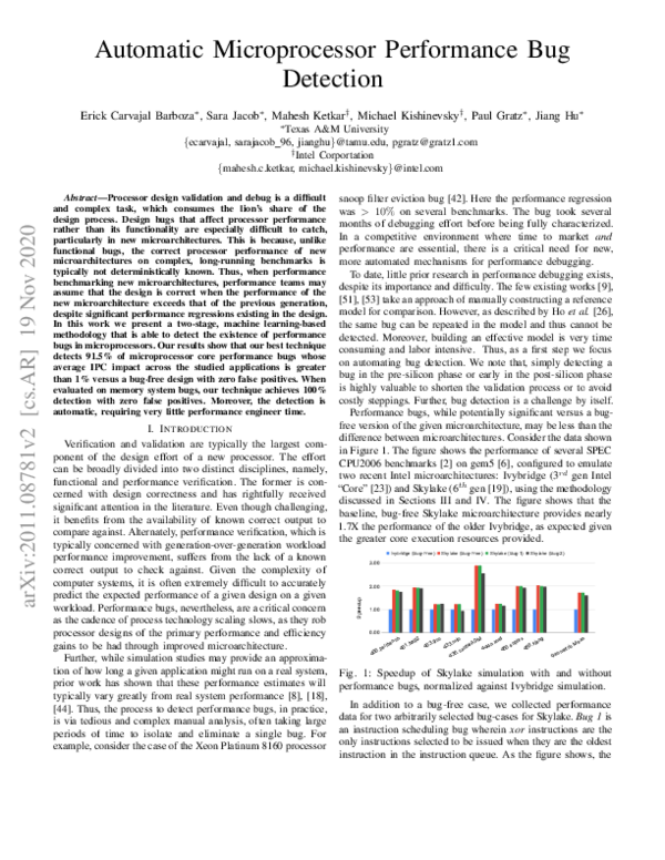 (PDF) Automatic Microprocessor Performance Bug Detection