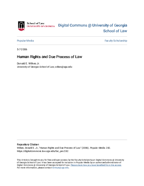 (PDF) Human Rights and Due Process of Law