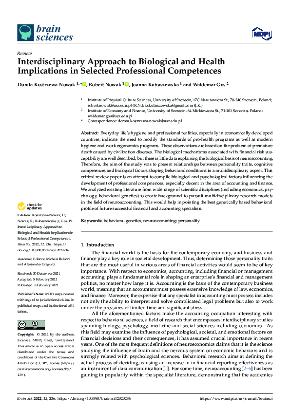 (PDF) Interdisciplinary Approach to Biological and Health Implications ...