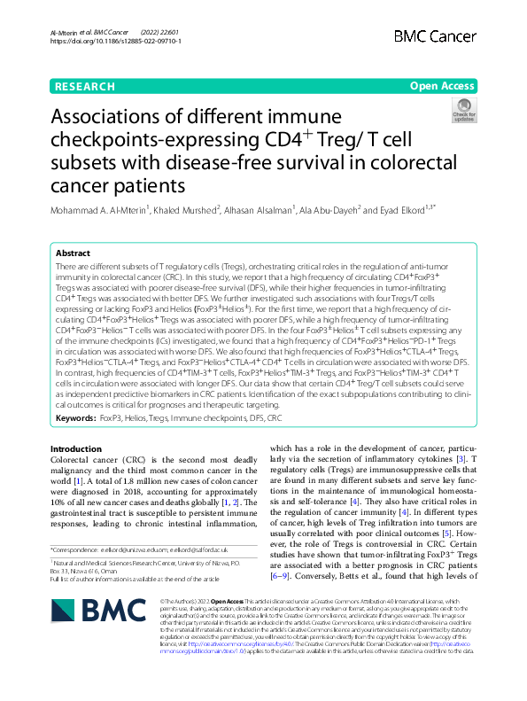 (PDF) Associations of different immune checkpoints-expressing CD4+ Treg ...