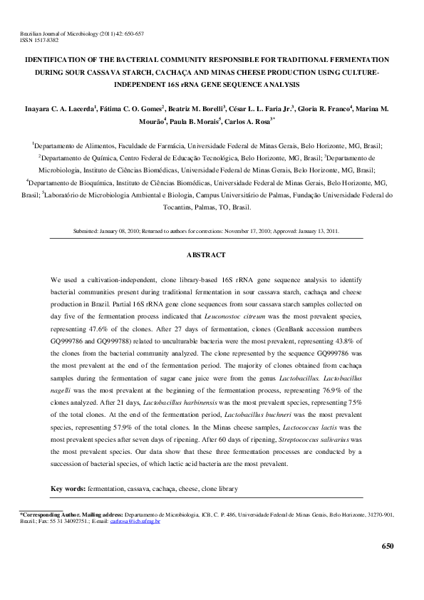 (PDF) Identification of the bacterial community responsible for ...