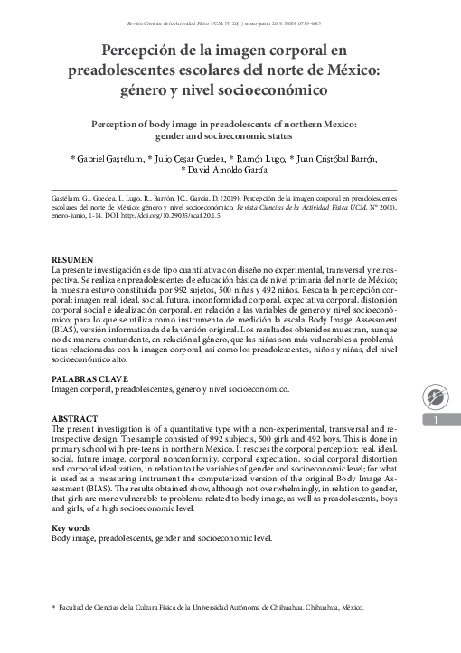 (PDF) Percepción de la imagen corporal en preadolescentes escolares del ...