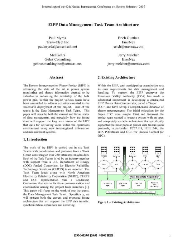 (PDF) EIPP Data Management Task Team Architecture