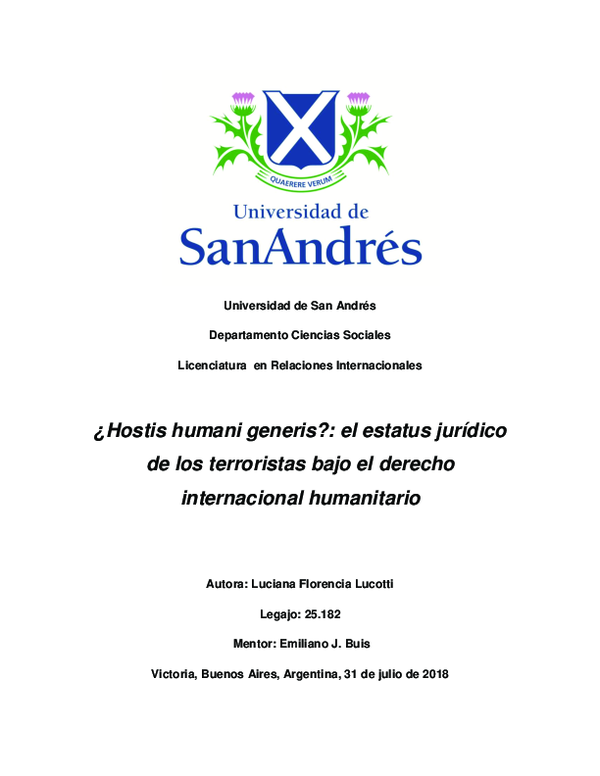 (PDF) Hostis humani generis: el estatus jurídico de los terroristas ...