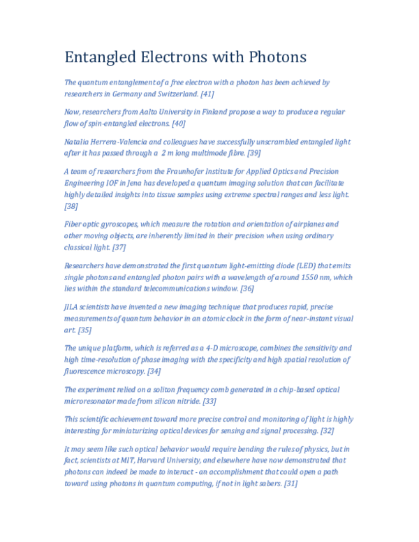 (PDF) Entangled Electrons with Photons