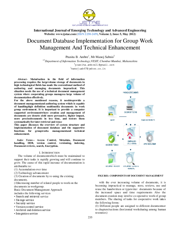 (PDF) Document Database Implementation for Group Work Management And ...