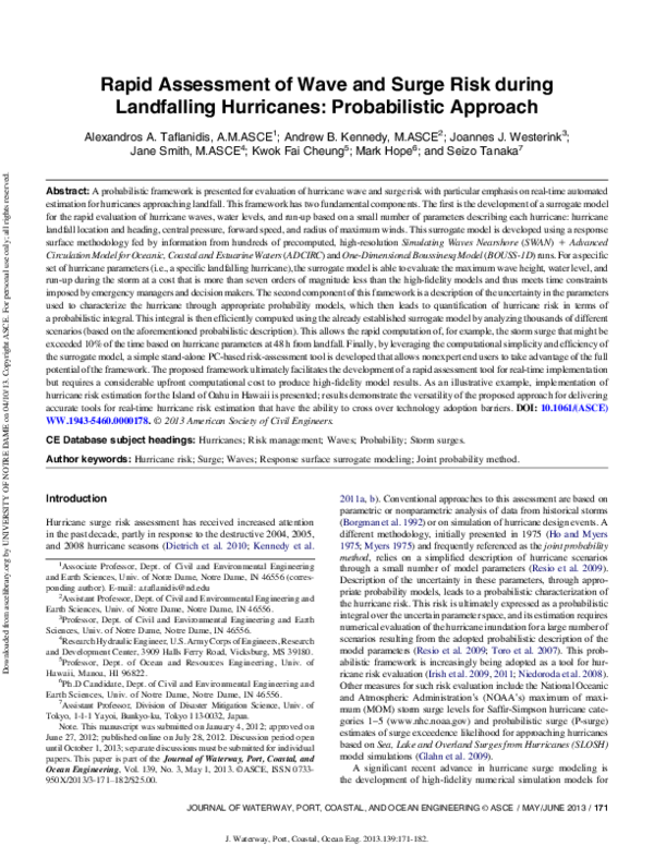 (PDF) Rapid Assessment of Wave and Surge Risk during Landfalling ...
