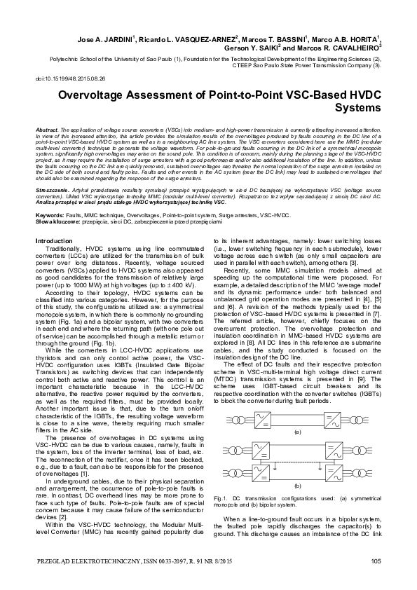 (PDF) Overvoltage Assessment of Point-to-Point VSC-Based HVDC Systems ...