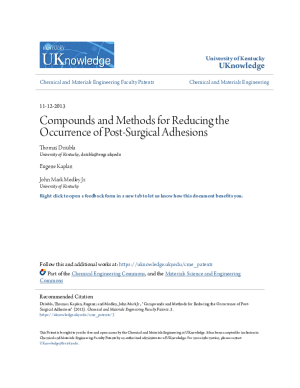 (PDF) Compounds and methods for reducing the occurrence of post ...