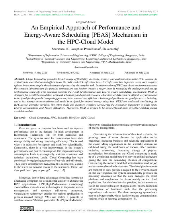 (PDF) An Empirical Approach of Performance and Energy-Aware Scheduling [PEAS] Mechanism in the ...