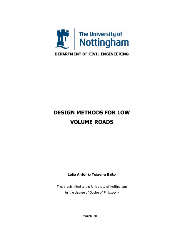 (PDF) Design methods for low volume roads