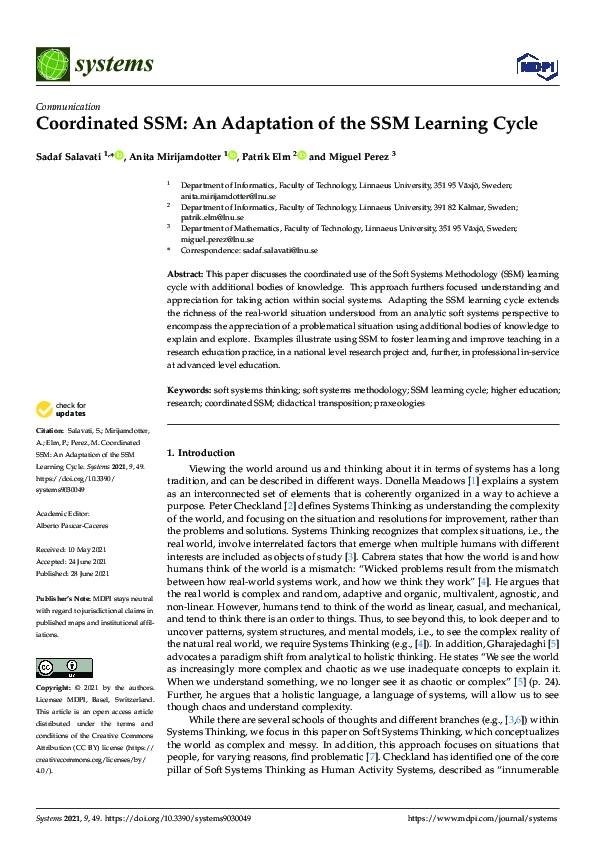 (PDF) Coordinated SSM: An Adaptation of the SSM Learning Cycle