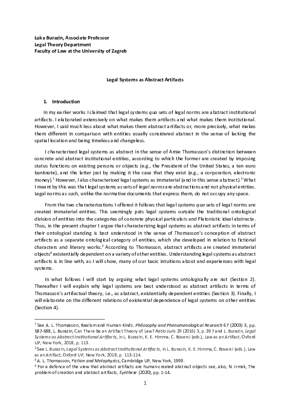 (PDF) Legal Systems as Abstract Artifacts