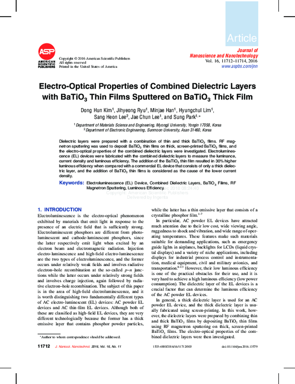 (PDF) Electro-Optical Properties of Combined Dielectric Layers with BaTiO3 Thin Films Sputtered ...