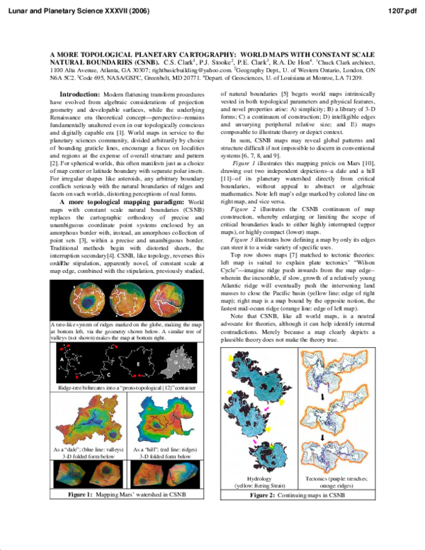 (PDF) A More Topological Planetary Cartography: World Maps with Constant Scale Natural ...
