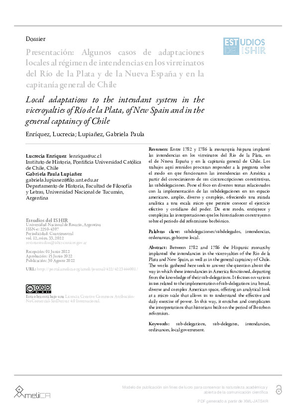 (PDF) Algunos casos de adaptaciones locales al régimen de intendencias ...