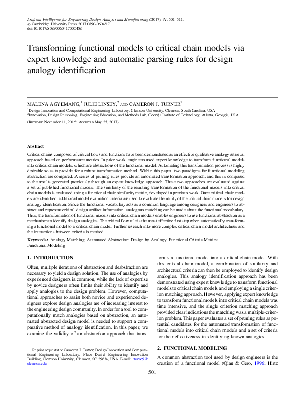 (PDF) Transforming functional models to critical chain models via ...