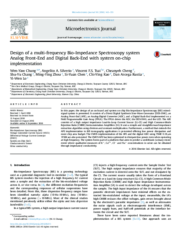 (PDF) Design of a multi-frequency bio-impedance spectroscopy system ...