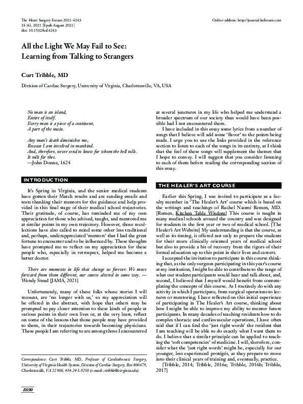 (PDF) All the Light We May Fail to See: Learning from Talking to Strangers
