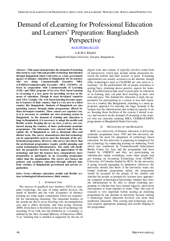 (PDF) Demand of eLearning for Professional Education and Learners ...