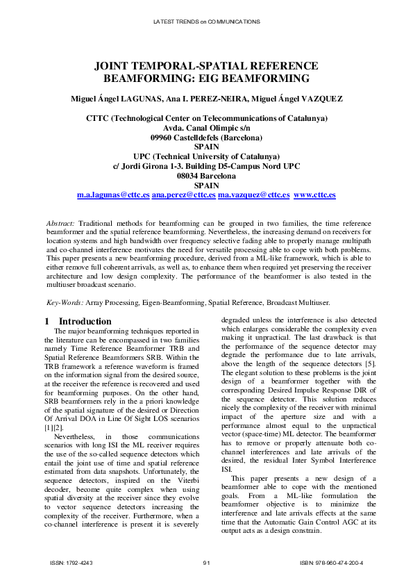 (PDF) Joint temporal–spatial reference beamforming: EIG beamforming | MIGUEL ANGEL VAZQUEZ ...