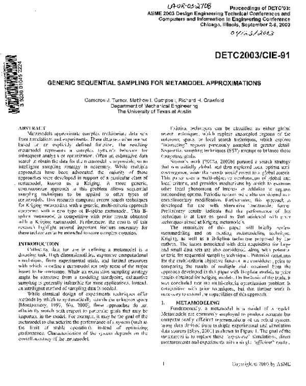 (PDF) a d 02 D ETC 20031 C I Em 9 I GENERIC SEQUENTIAL SAMPLING FOR ...