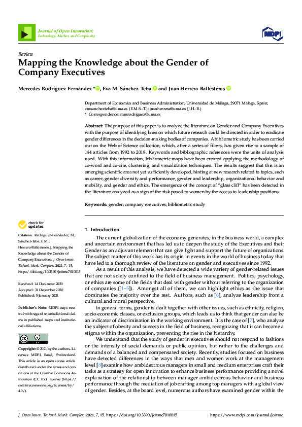 (PDF) Mapping the Knowledge about the Gender of Company Executives